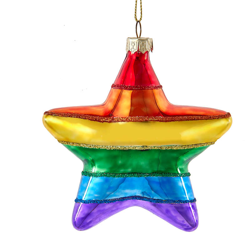 Rainbow Glass Star Ornament - Happy Holidayware