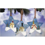 Snowman Star Christmas Ornaments - Set of 3 - Happy Holidayware
